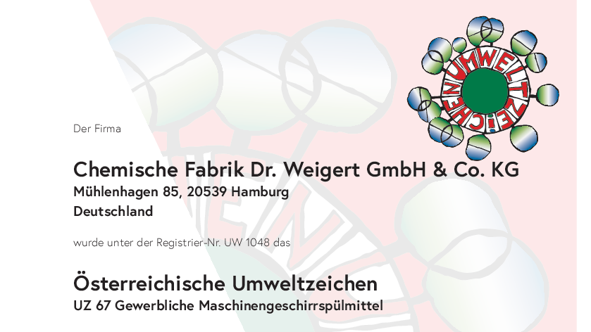 Dr. Weigert Deutschland: Österreichisches Umweltzeichen für Dr. Weigert ...